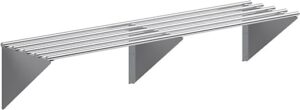 express kitchquip premium quality stainless steel tubular wall shelf | appliance & equipment metal shelving | kitchen, restaurant, garage, laundry, utility room | nsf certified | (72" long x 18" deep)