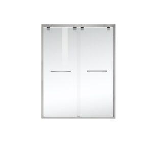 elegant kitchen and bath sd303-6076bnk semi-frameless shower door 60 x 76 brushed nickel