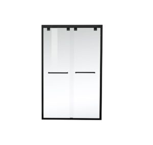 elegant kitchen and bath sd303-4876mbk semi-frameless shower door 48 x 76 matte black