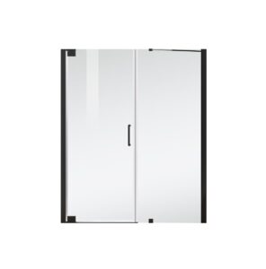 elegant kitchen and bath sd404-6072mbk semi-frameless hinged shower door 60 x 72 matte black