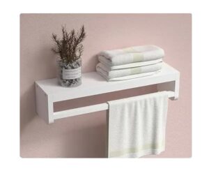 love joy home set of 4 floating shelves wall mounted, 16.8 inches white book shelf for rooms, classic wood wall bookshelf for bedroom, living room, bathroom, kitchen, toys, décor, spice rack