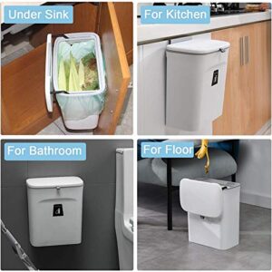 Luejnbogty Kitchen Compost Bin for Counter Top or, Hanging Small Trash Can with Lid,Mountable Indoor Compost Bucket(C)