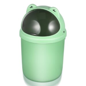 magiclulu cartoon frog trash can with flip lid cute waste basket plastic garbage bin garbage can rubbish pail toilet paper bucket for bathroom kitchen office