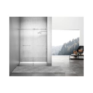 elegant kitchen and bath sd202-6076bnk frameless shower door 60 x 76 brushed nickel