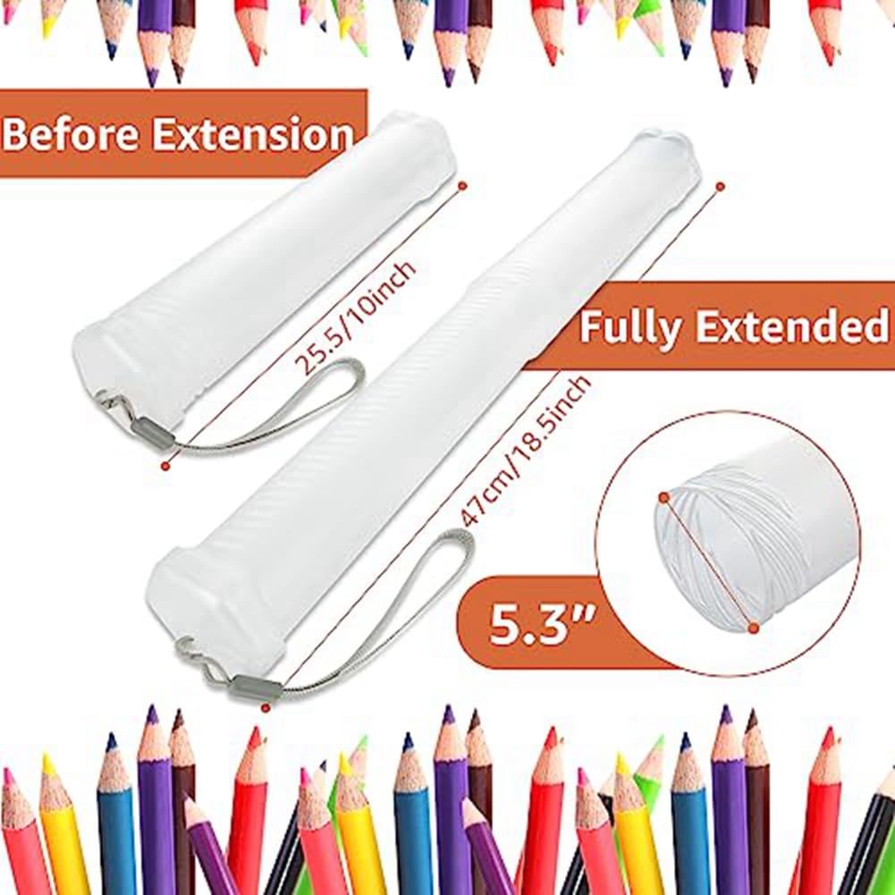 Luejnbogty 4 Pack Extendable Plastic Paint Brush Case Clear Long Paint Brush Holder Tube Storage Pencil Container