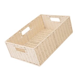 aboofan 1pc rattan storage basket rustic basket woven basket makeup containers willow basket rattan serving basket handmade basket home decor sundries basket storage rack with cover grass