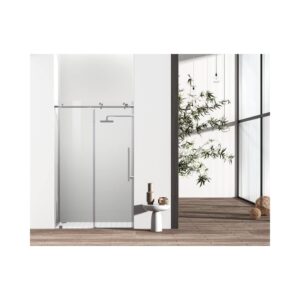 elegant kitchen and bath sd101-4876bnk frameless shower door 48 x 76 brushed nickel