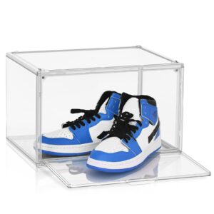 eds fam shoe boxes clear plastic stackable 14.1 * 10.6 * 9in acrylic display case for sneakerheads boot