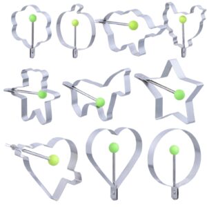 magiclulu 10pcs heart shape stainless steel frying molds for breakfast cooking for pancakes and creative shapes kitchen accessories