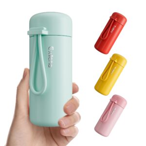 exllena mini water bottle 5oz, small insulated water bottle for hot&cold drinks, small thermos with carry handle - 100% leakproof perfect for school, travel...(mint)