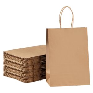 yeehaw brown paper bags with handles bulk 8"x4.5"x10.8" 100pcs gift bags medium size, brown gift bags with handles, gift bags bulk, retail bags, party bags, shopping bags, merchandise bags