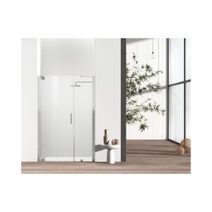 elegant kitchen and bath sd404-4872bnk semi-frameless hinged shower door 48 x 72 brushed nickel