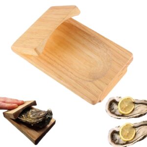 oyster shucking clamp - wooden oyster shucking clamp oyster holder, handguard seafood wood shucking clamp oyster shucking protector oyster shucking tool (1pcs)