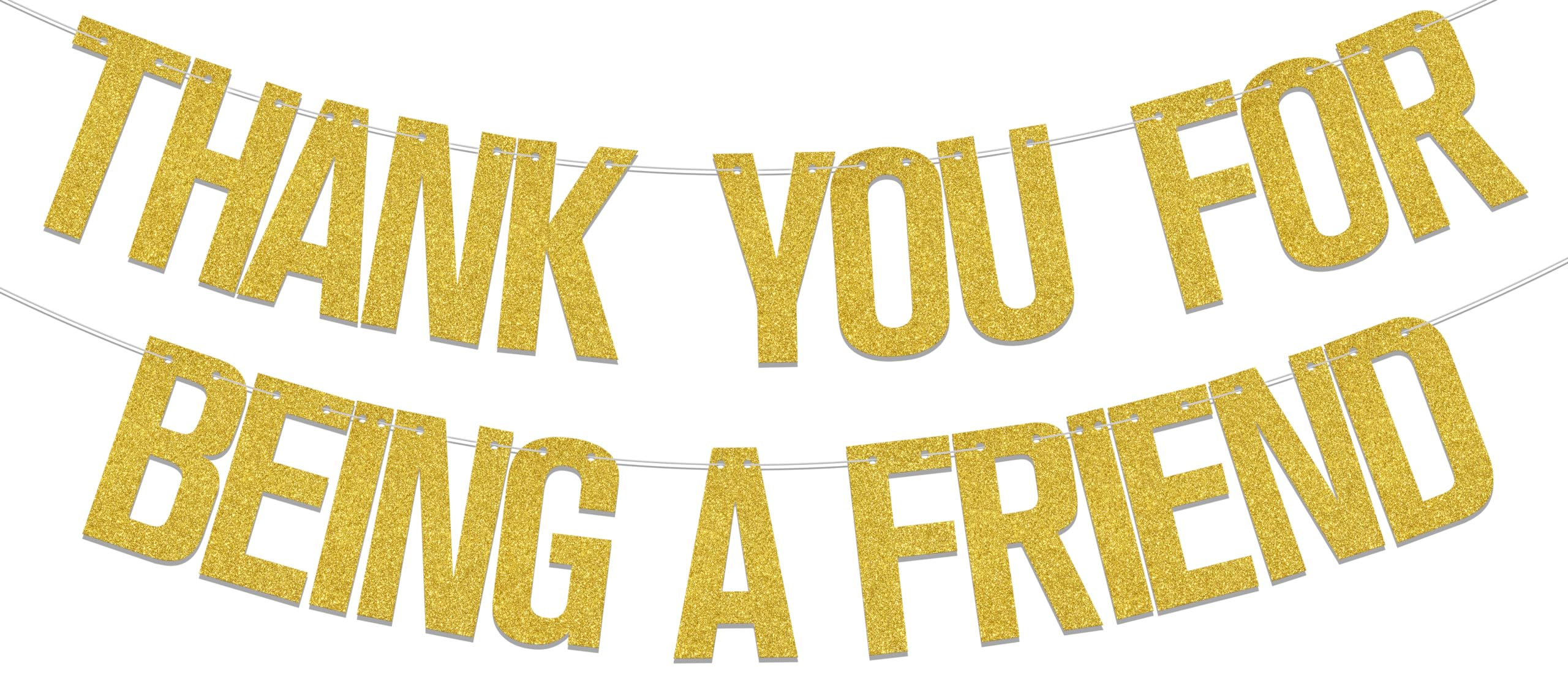 Gold Thank You for Being A Friend Banner,Thank You Banner, Friends Birthday Anniversary Party Supplies