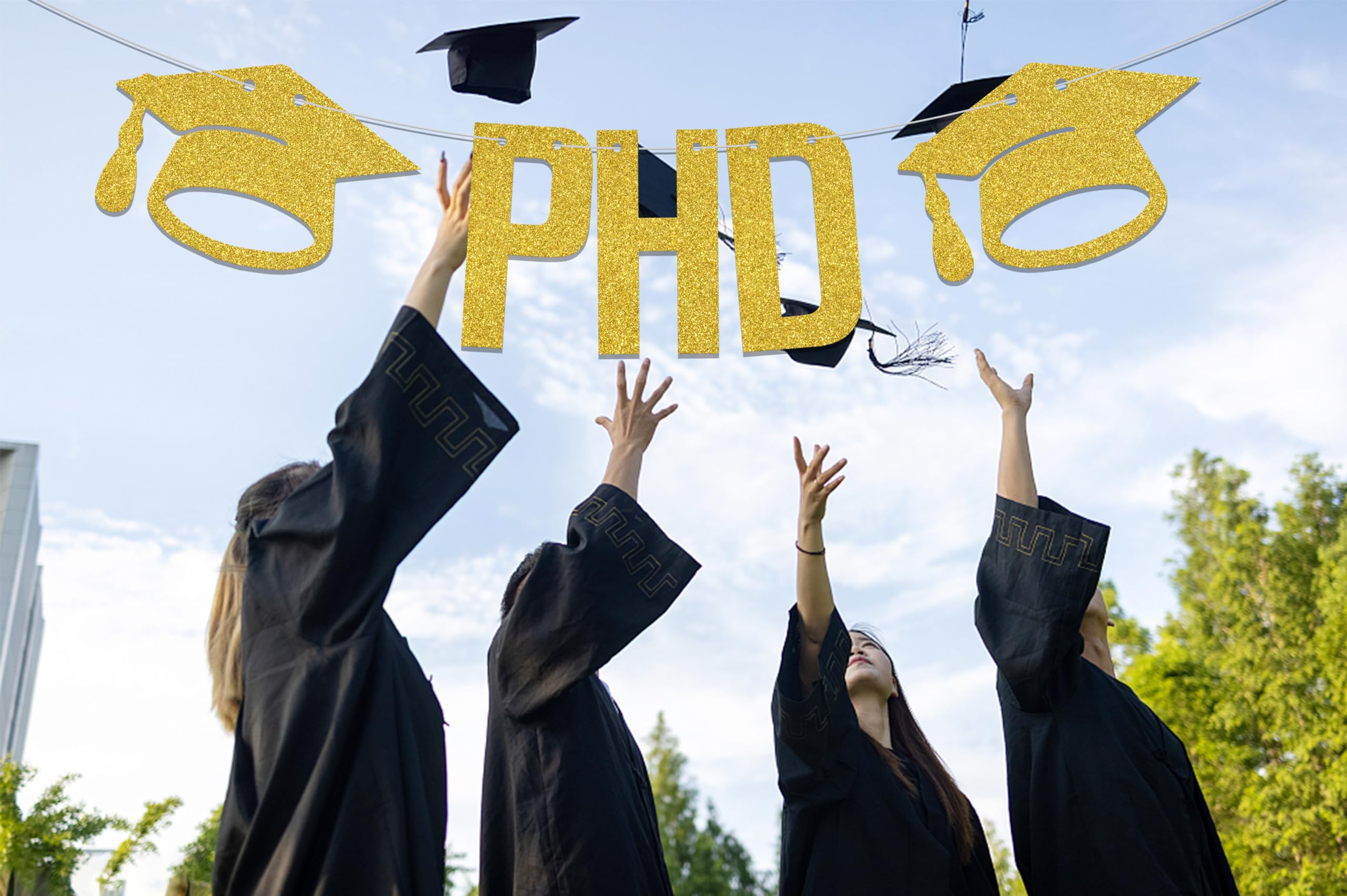 Phd Banner PhD Graduation Decorations Graduation Banner Class of 2024 Doctor Degree Party Decor Congrats PhD College Graduation Party Supplies