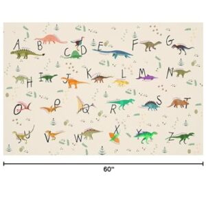 Osimiccp Dinosaur Rug for Boys Bedroom,3'x5' Non-Slip ABC Rug for Kids Playroom,Living Room,Classroom Area Rug Home Decor