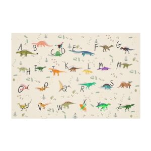 Osimiccp Dinosaur Rug for Boys Bedroom,3'x5' Non-Slip ABC Rug for Kids Playroom,Living Room,Classroom Area Rug Home Decor