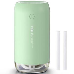 portable mini humidifier, 350ml quiet small cool mist humidifiers usb personal desktop humidifier for bedroom office plants car baby nursery with 2 mist modes auto shut-off (green)