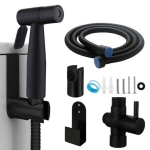 black toilet bidet sprayer kit set hand hold stainless steel for bathroom personal cleanse faucet (color : d) (e)