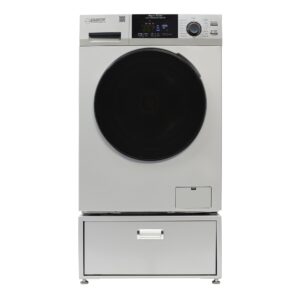 equator combo washer dryer vented-dry 30% faster than condense 110v 15lb 1400rpm + pedestal ada (silver)