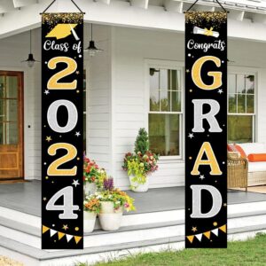 graduation decorations 2024 grad banner black graduation party decorations 2024 porch door welcome banners for class school