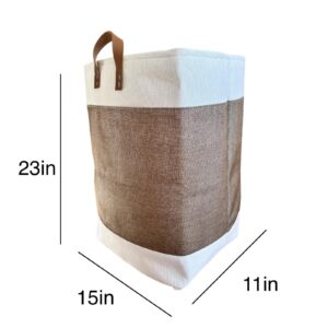 ARIASFAMILY Laundry Basket Large, Foldable Laundry Hamper, Dirty Clothes Basket, Decorative Storage Basket, Hampers bedroom aesthetic, Laundry basket organizer. Deluxe Laundry Hamper., Brown