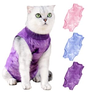 cat recovery suit for spay cat onesie for cats after surgery, breathable cat surgery recovery suit female male surgical spay suit, kitten recovery suit e collar alternative anti licking wounds, large