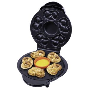 superpretzel pretzel maker. soft pretzel maker with cheese melting compartment. creates up to 5 delicious, warm soft pretzels in minutes. officially licensed superpretzel machine from fizz creations.