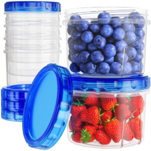 freezer storage containers, [6 pack-16 oz] airtight plastic food storage containers with twist top lids, soup, meal prep containers | bpa free | stackable | leakproof | microwave/dishwasher safe