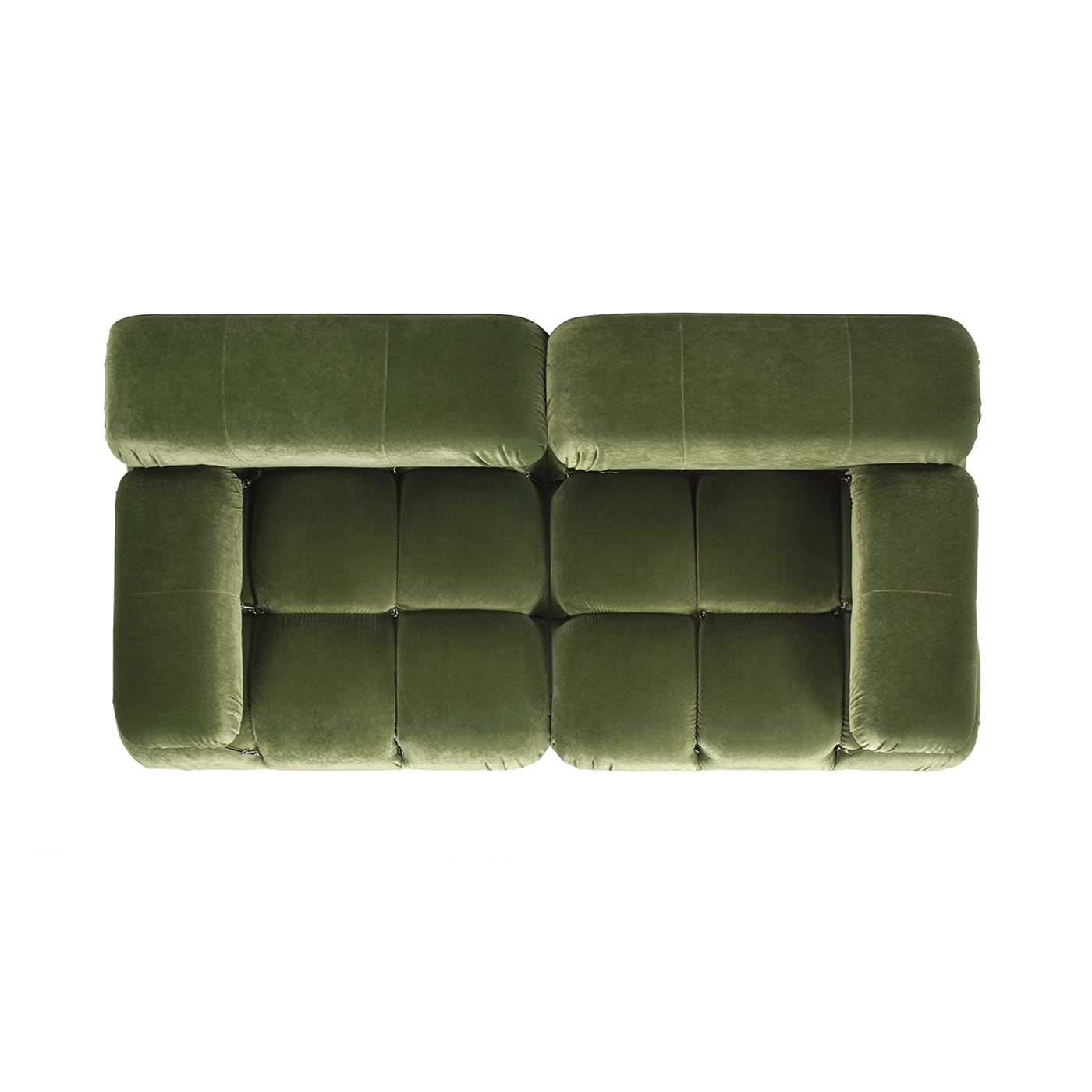 Jennifer Taylor Home Marcel 72.5" Bubble Modular Modern 2-Piece Loveseat Sofa, Olive Green