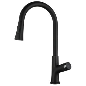 touchless kitchen faucet matte black intelligent induction kitchen sink faucet with pull down sprayer, brass swivel pull out kitchen mixer tap single handle 2 spray modes