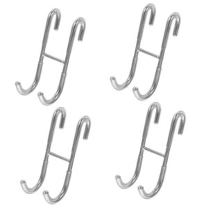 imikeya 4pcs glass door hook metal s hooks bathroom hook shower hook shower door hanger towel hooks for bathroom door drawer cabinet hook heavy organizer double sided 304 stainless steel