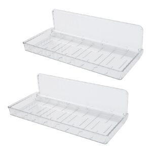 meprotal wall mounted shower caddy adhesive shower shelves clear plastic shower organizer for bathroom storage shampoo organizer makeup organizer (2 pack, 9.3" x 4.17")