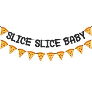 slice slice baby banner garland for pizza baby shower decorations