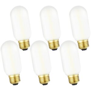 leools e26 led bulb 6w equivalent e26 led bulb 60 watt warm white 2700k frosted glass dimmable e26 edison bulb ac120v 600lm tubular t14 led bulb for pendant, sputnik, pack of 6.