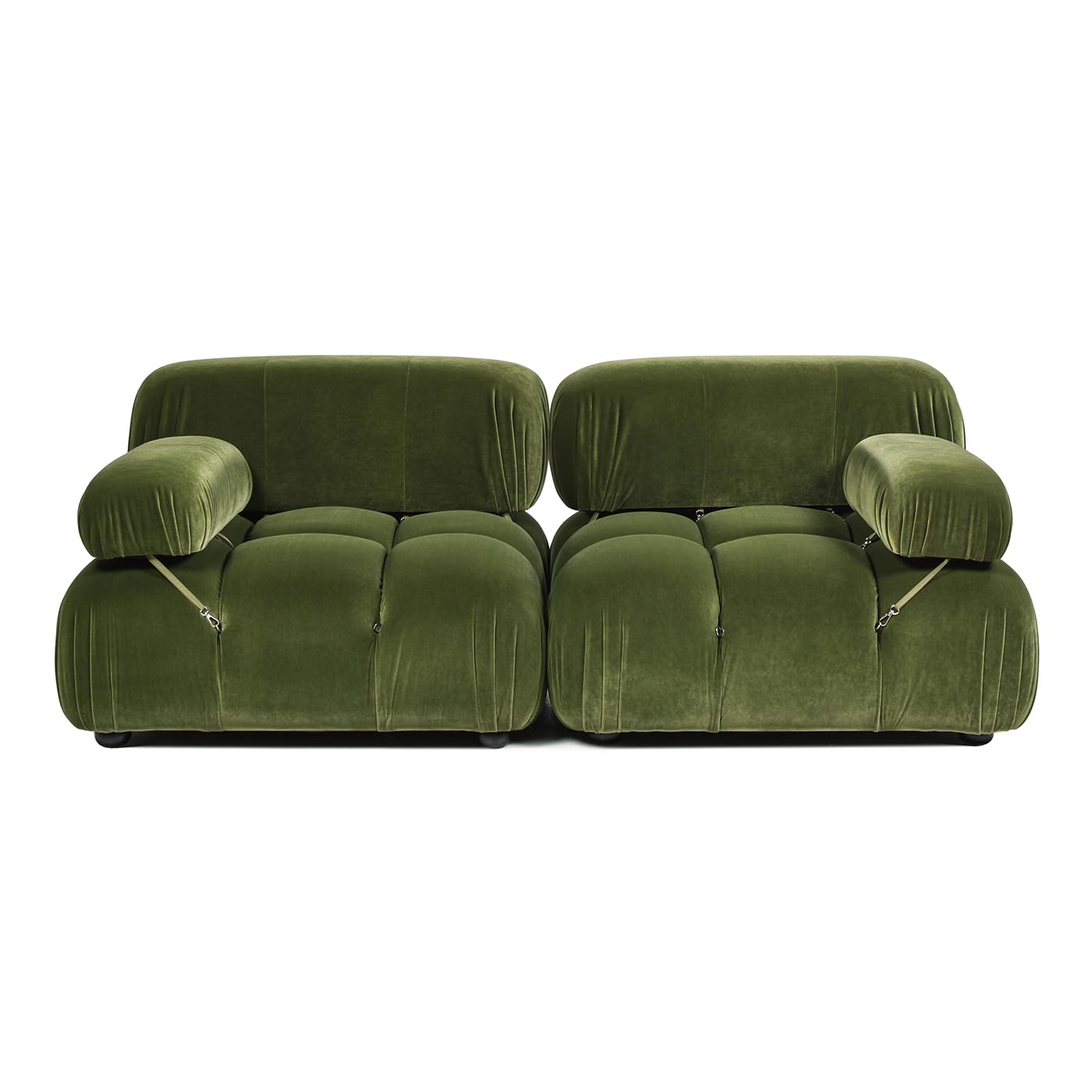 Jennifer Taylor Home Marcel 72.5" Bubble Modular Modern 2-Piece Loveseat Sofa, Olive Green