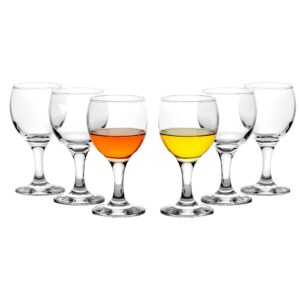 secen london shot glasses set of 6,stemmed mini clear wine and champagne glasses, 6 oz / 175 cc,cordial glasses port wine glasses,great for white and red wine/wine glass clear,liqueur mini glasses