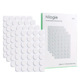 nilogie 350 pcs (0.79 inch diameter) 20mm double sided adhesive glue round dots stickers removable clear sticky tack putty waterproof for balloon, crafts, art decoration