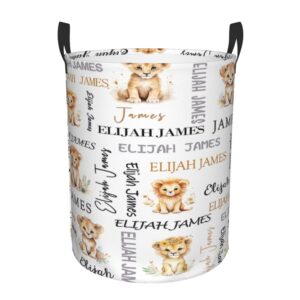 custom hamper for nursery lion laundry basket hamper for girls boys name personalized baby nursery hamper bin storage basket kids baby gift baskets collapsible orgnizer home decor