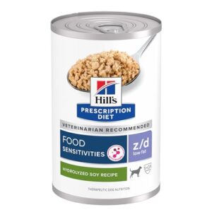 hill's prescription diet z/d low fat hydrolyzed soy recipe, 13oz, 12-pack wet food