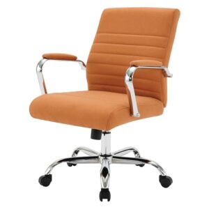 osp home furnishings adjustable mid-back home office chair, orange