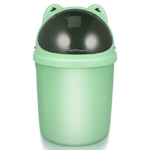 bestoyard mini frog trash can cartoon frog garbage bin with lid plastic garbage can for office kitchen bathroom kitchens dressing pail waste basket dorm toilet paper bucket