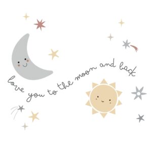 bedtime originals little star celestial moon & stars wall decal/stickers