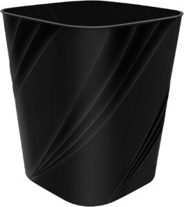 dajitre small plastic trash can wastebasket recycling bin for bathroom, dorm, bedroom，home office, garbage can for bedroom, kids room (1, black)