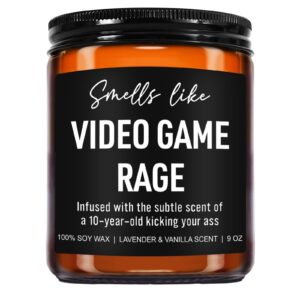 younift funny video game rage candle, gamer gifts, gaming gifts for men, video game gifts, video game lovers gifts ideas, birthday, christmas gifts for gamers, boyfriend, husband, teen boys