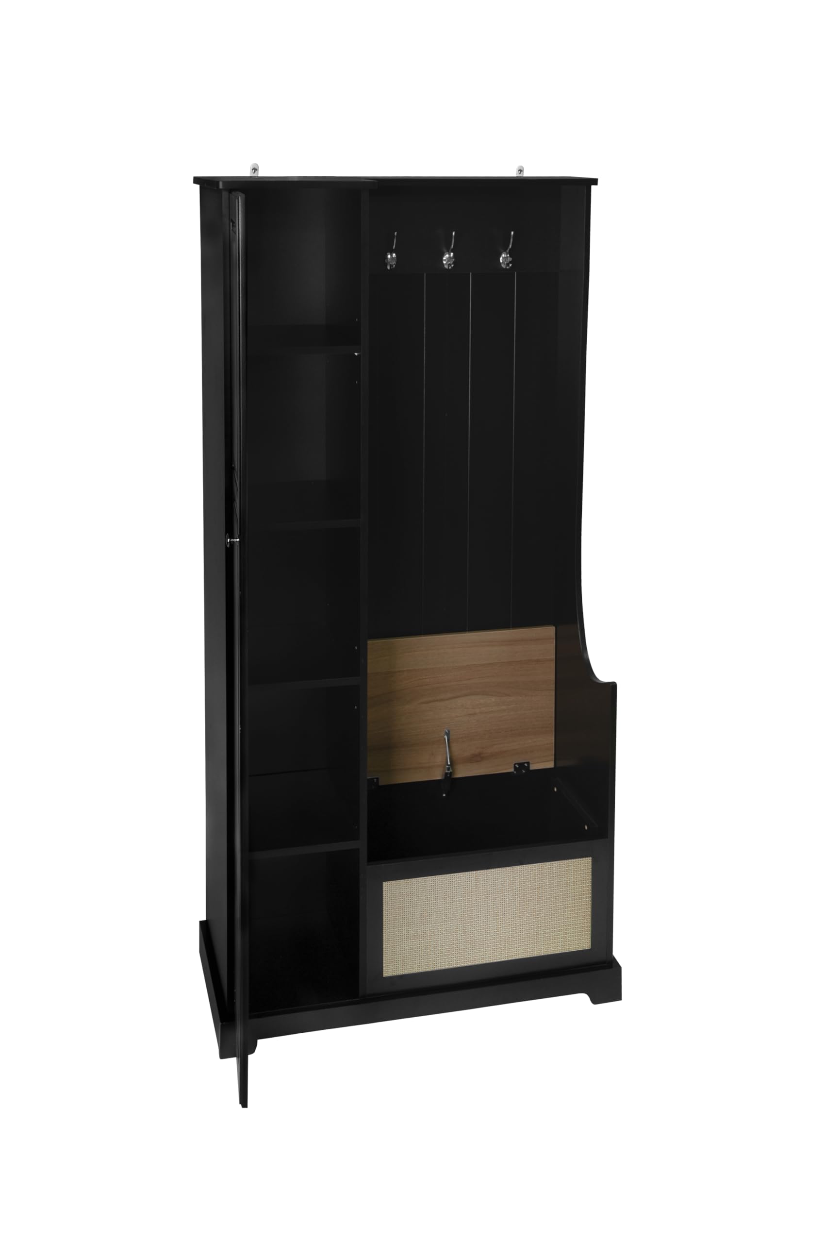 SPOFLYINN 0717-B0CRKLBTS6 Door Closet, One Size, Black as Shown