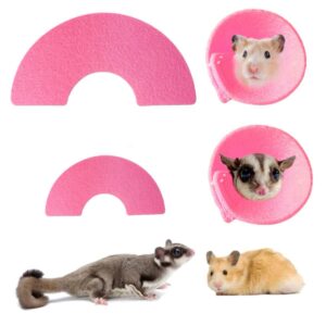 fasarou 2 pcs sugar gliders recovery cone collar hamster mini elizabeth collar protective cones for small pet adjustable neck cone for sugar glider hamster ferret squrrel, pink