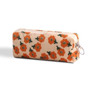 surbeav pencil case pen case office college school storage bag pouch holder box organizer makeup pouch cosmetic bag aesthetic floral flower cute pencil case for girls boys kids (plum blossom)