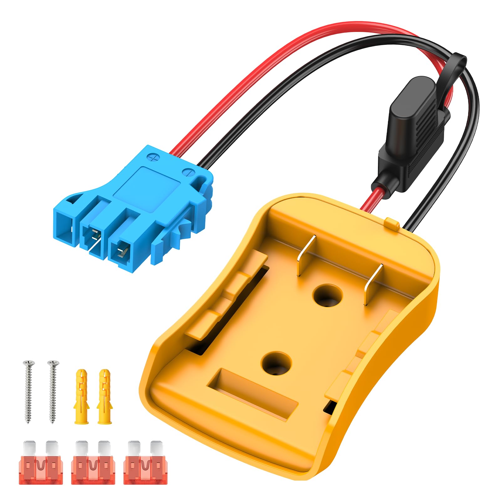 Kzreect Power Wheels Adapter for Dewalt 20V Battery Adapter, Power Wheels Battery Conversion Kit with Fuse Holder and Wire Harness Connector Compatible with Peg-Perego Kids Ride-on Toy