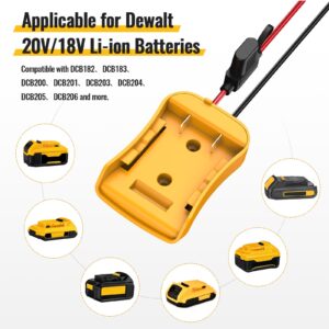 Kzreect Power Wheels Adapter for Dewalt 20V Battery Adapter, Power Wheels Battery Conversion Kit with Fuse Holder and Wire Harness Connector Compatible with Peg-Perego Kids Ride-on Toy